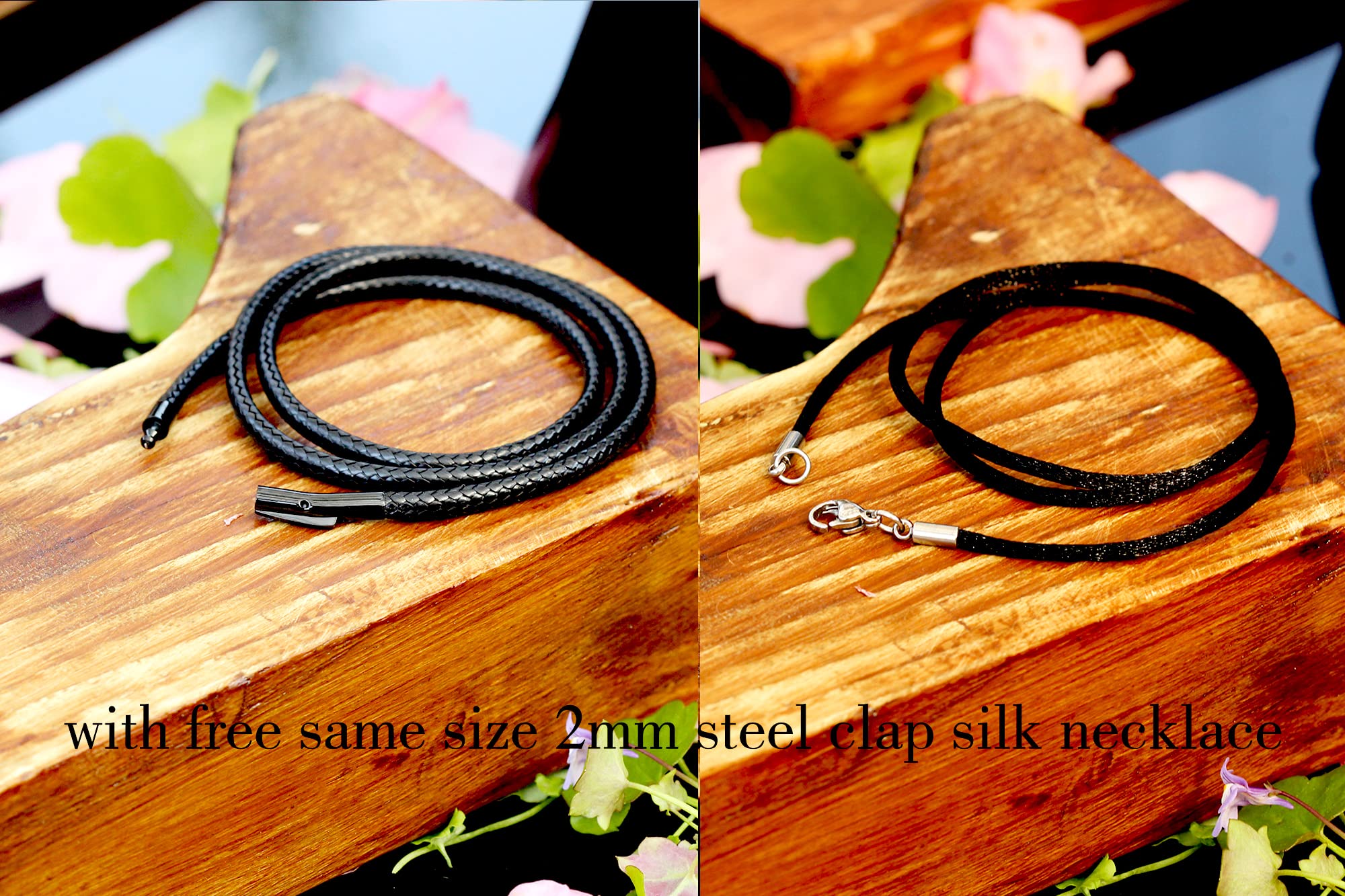 Findout 2mm black Waterproof Braided Leather Necklace Wax Rope Chain For Men, Waterproof Braided Leather, No Gemstone