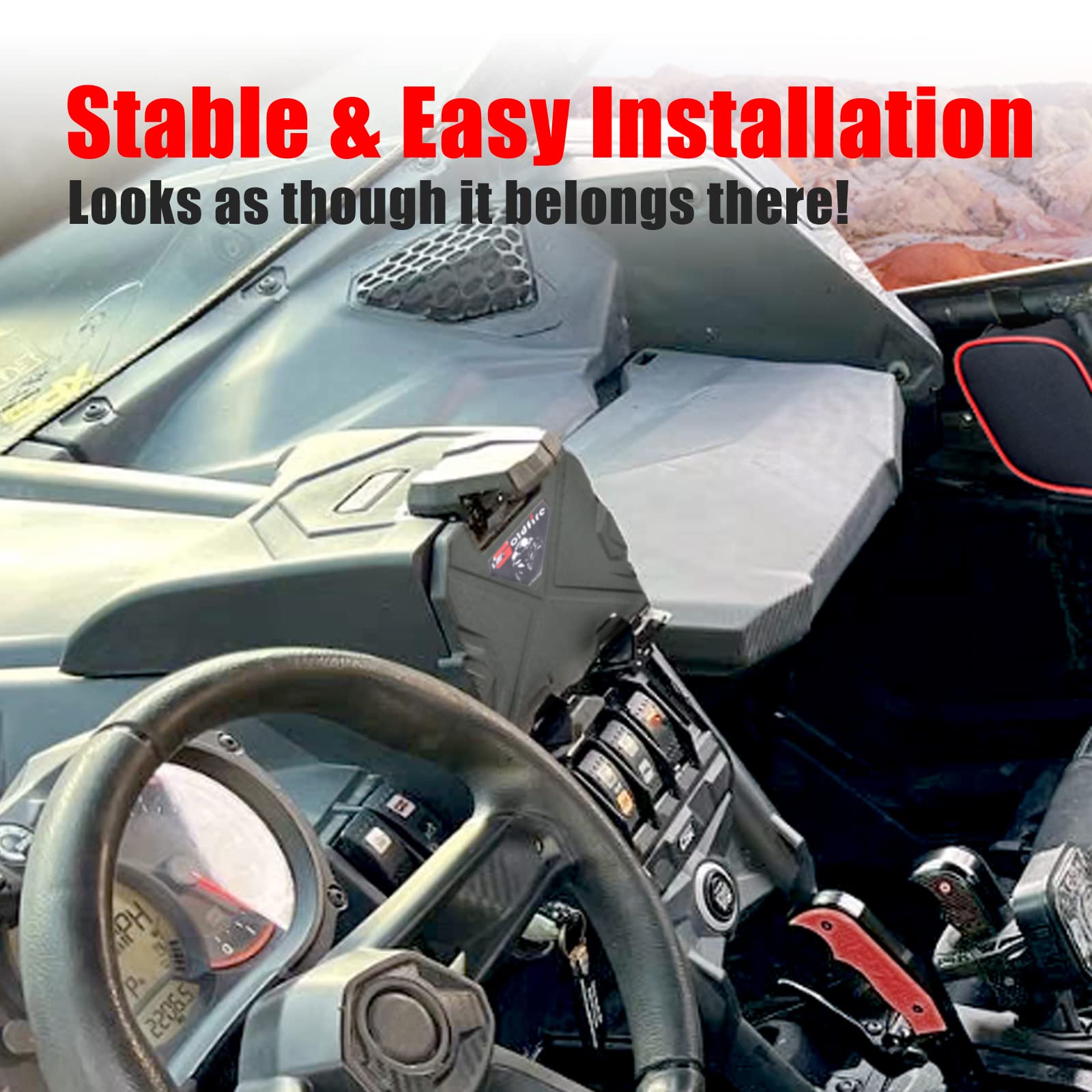 Goldfire X3 Device Tablet Holder Mount with Storage Box Compatible with 2017-2024 Can Am Maverick X3 / X3 Max DS MR RC Turbo R Maverick X3 Accessories (OE: #715002874)