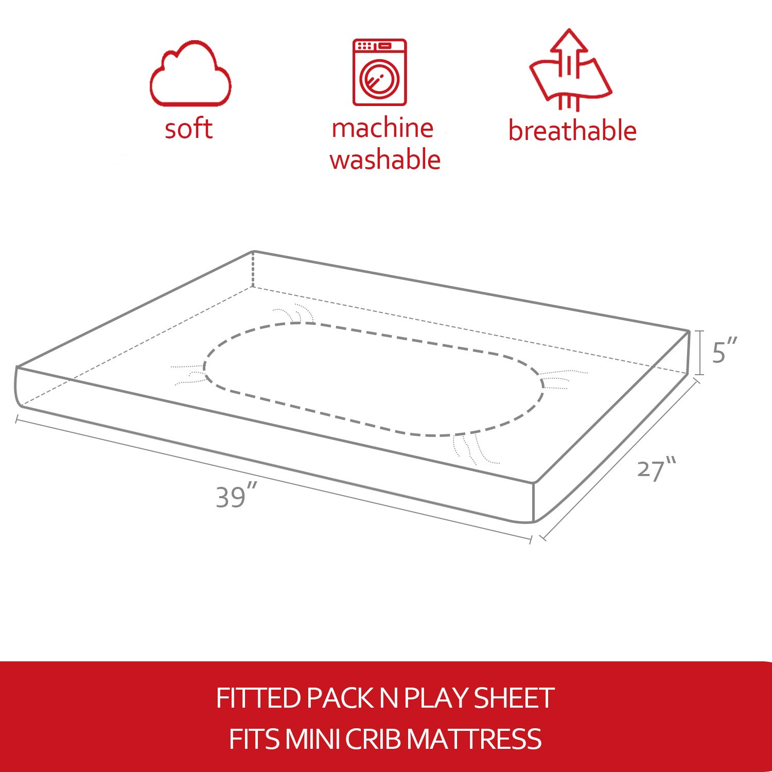 Pack and Play Sheets, 2 Pack Pack n Play Sheets Compatible with Graco Pack n Play/Mini Crib and Pack N Play Mattress Pad Sheet Waterproof Cover 2 Pack
