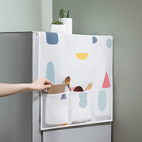PEVA Waterproof Refrigerator Hanging Bag Microwave Oven Cover with Storage Bag Hanging Fridge Dust Proof Cloth Washing Machine Top Cover 2PCS