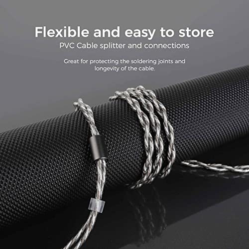 Letshuoer M5 in Ear Earphone Cable of S12 in Ear Monitor Silver-Plated Monocrystalline Copper IEM Cable 0.78mm 2Pin Connector (3.5mm Plug)