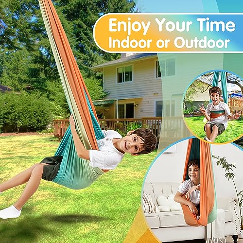 Sensory Swing Indoor Outdoor for Kids, Therapy Swing for Kids, Swing Hammock for Child & Adult with Autism(Double Layer)
