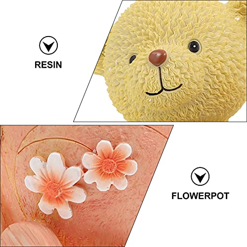 Happyyami 1pc Flowerpot Figurine vase Flower vase Planter pots for Indoor Plants Statue Planter Cute Succulent Pots Animal Flower Pot Plant Gift Plant Pot Goods Mini Office Resin Succulents