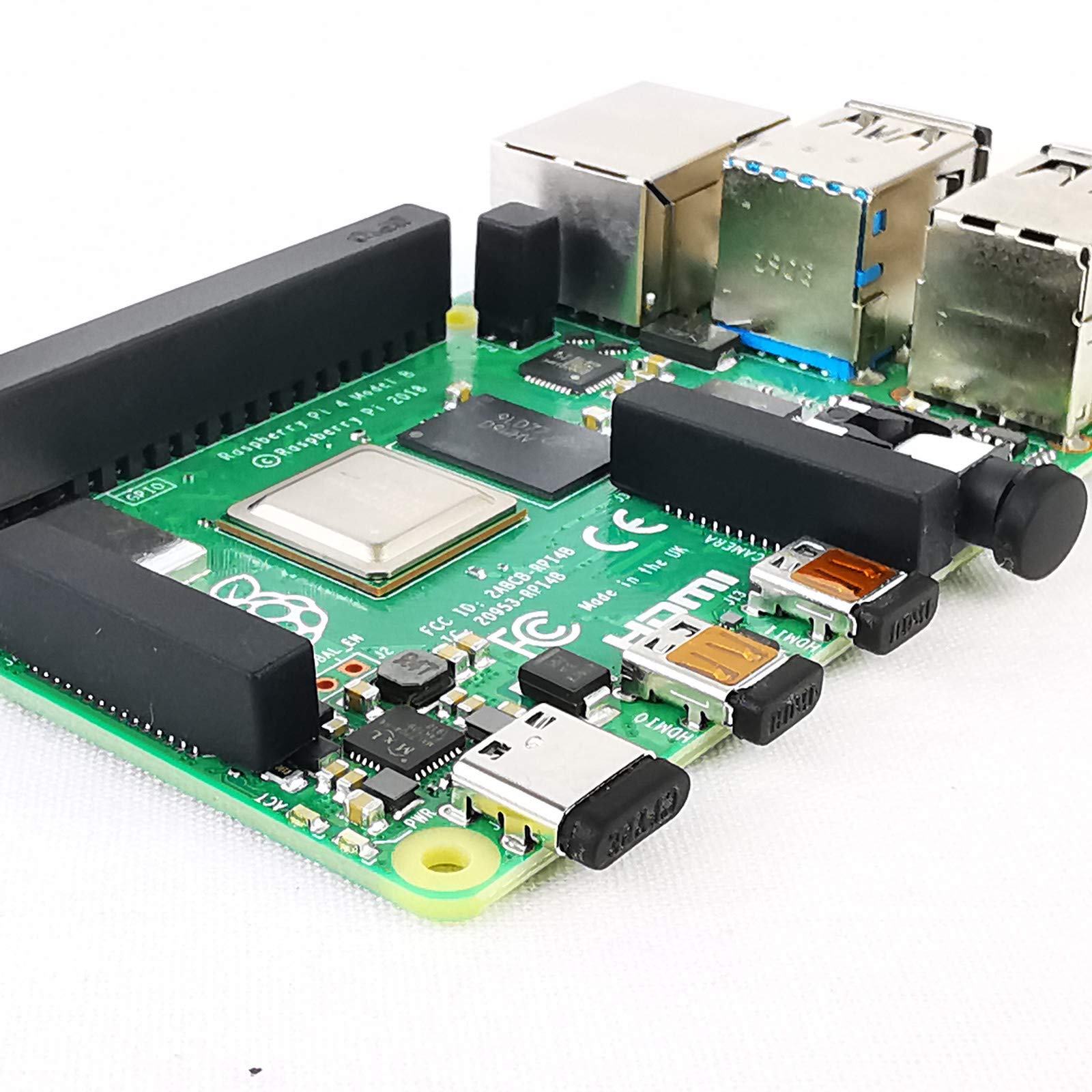 DSLRKIT Anti-Dust Plug for Raspberry Pi 4 4B Stopper Cover GPIO USB MIPI DSI CSI HDMI, Color Black