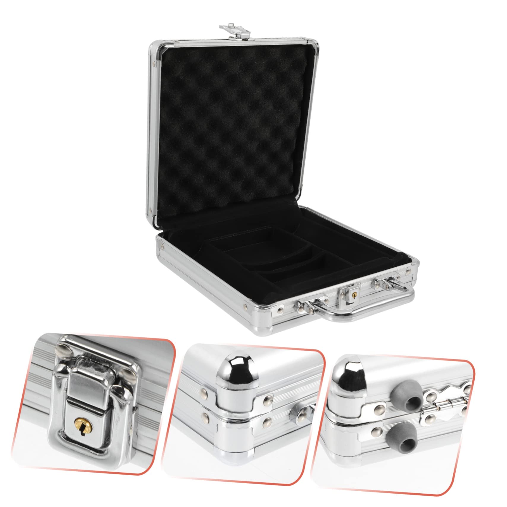 HANABASS Cases Handle Carry Carrier Alloy Professional Casino Storage Empty Aluminum for Holder Blackjack Lock Carrying Chip Case Design Holdem Supplies Texas Large Chips Cards/Capacity