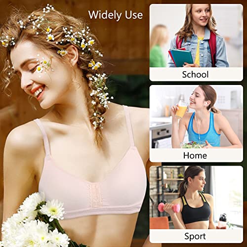 Phennie's Bras for Teens Girls Training Bra Cotton Wireless Light Padded 10-18 Years A B Cup 34