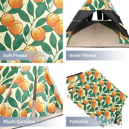 Y-DSIWX Guinea Pig House Bed, Rabbit Large Hideout, Small Animals Nest Hamster Cage Habitats Peach Tree Seamless Pattern