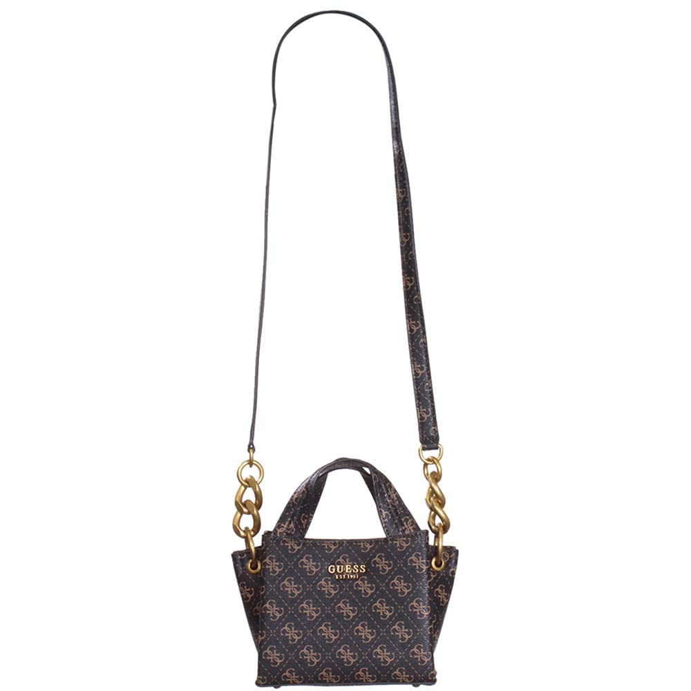 GUESS Zed Mini Girlfriend Carryall Brown Logo One Size