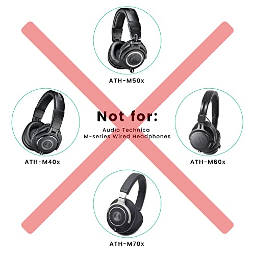 weishan ATH-M50xBT Cable, Coiled Aux Cord Replacement for Audio Technica ATH-M50xBT2, ATH-SR50BT Wireless Headphones, 3.5mm(1/8") Extension Wire with 6.35mm(1/4") Adapter, 14ft