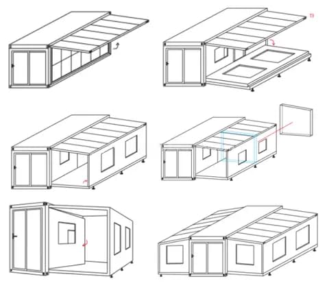 Luxe 20ft Luxury Modern Foldable Prefab Expandable Container House Easy Setup Quality Design Suitable for Homes, Offices, Hotels, Villas, Warehouses, Camping, Storage, Workshops and Garages