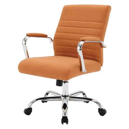OSP Home Furnishings Adjustable Mid-Back Home Office Chair, Orange