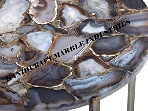 Natural Brown Agate Stone Side & Corner Table Top, Brown Agate Stone Coffee & Centre Table Top, Brown Agate Stone Round Dining Table Top Counter Top, Piece Of Conversation, Family HeirLoom