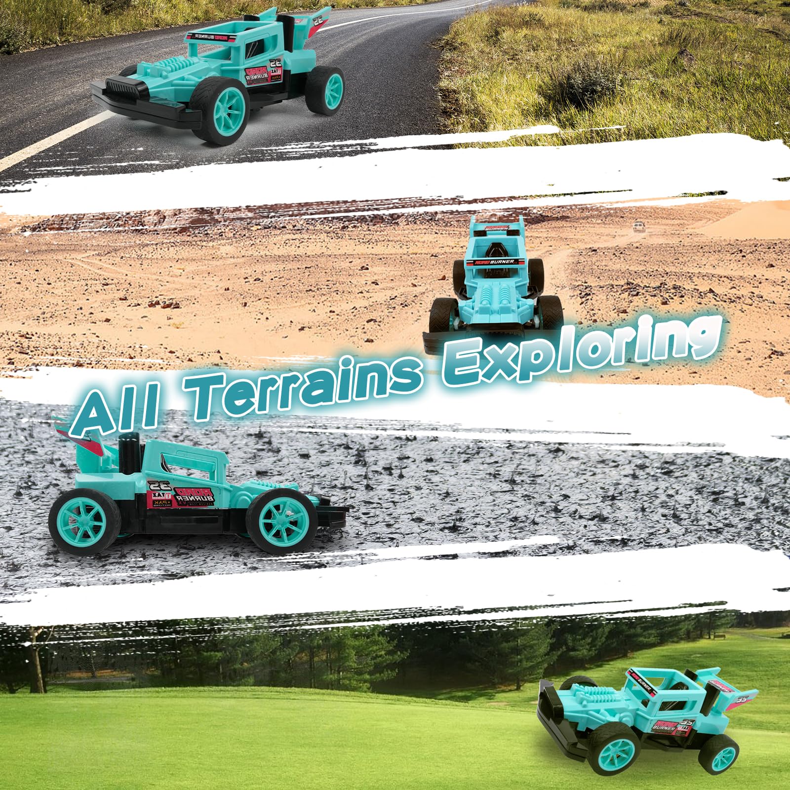 EXBONZAI RC Cars Remote Control Car 2.4G RC Drift Car 1/18 RC Buggy All Terrain RTR 4WD Birthday Gift Ideas for 3-12 Year Old Boys and Adults (Blue)