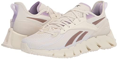 Reebok Women's Zig Kinetica 3.0 Sneaker, Chalk/Taupe/Purple Oasis, 6.5
