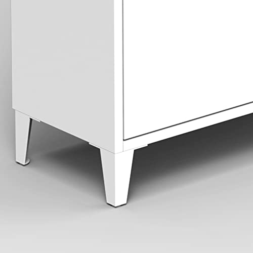 Metal Shoe Cabinet with 3 Flip Drawers, Wall Mounted & Upright Narrow Shoe Storage Organizer with Adjustable Shelf, Modern White Free Standing Shoe Cabinet for Entryway, Hallway, Holds 20 Pair Shoes