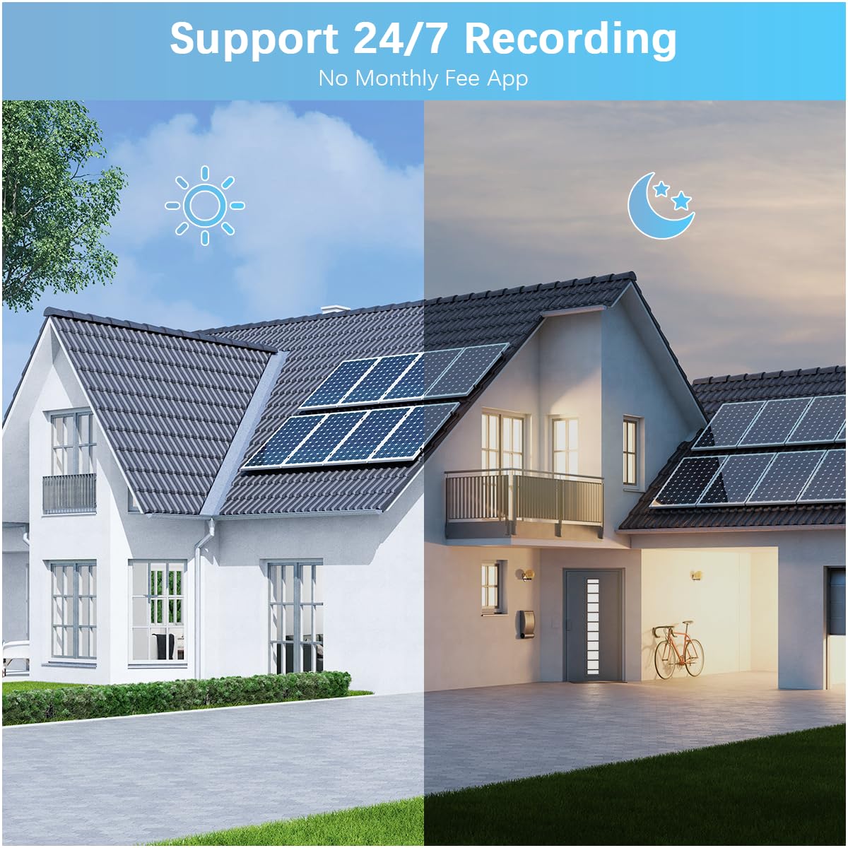 WEILAILIFE 【2-Way Audio & 90ft Night Vision】 3MP Outdoor/Home Wireless Extended Security Camera, Bullet Exterior Surveillance, IP66 Waterproof