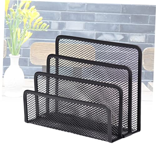 NUOBESTY School Metal Paper Holders Collection Folders Stacking Desktop Record Mail Folder Mesh Countertop Cell Duty Filing Desk Bill Organizer Holder Compartments Rack Letter Tray Home