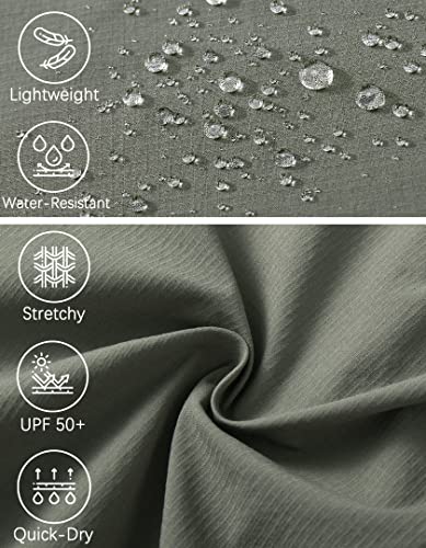 WENRONSTA Men's Hiking Work Cargo Pants Quick-Dry Lightweight Waterproof 6 Pockets Outdoor Mountain Fishing Camping Pants Sage Green M
