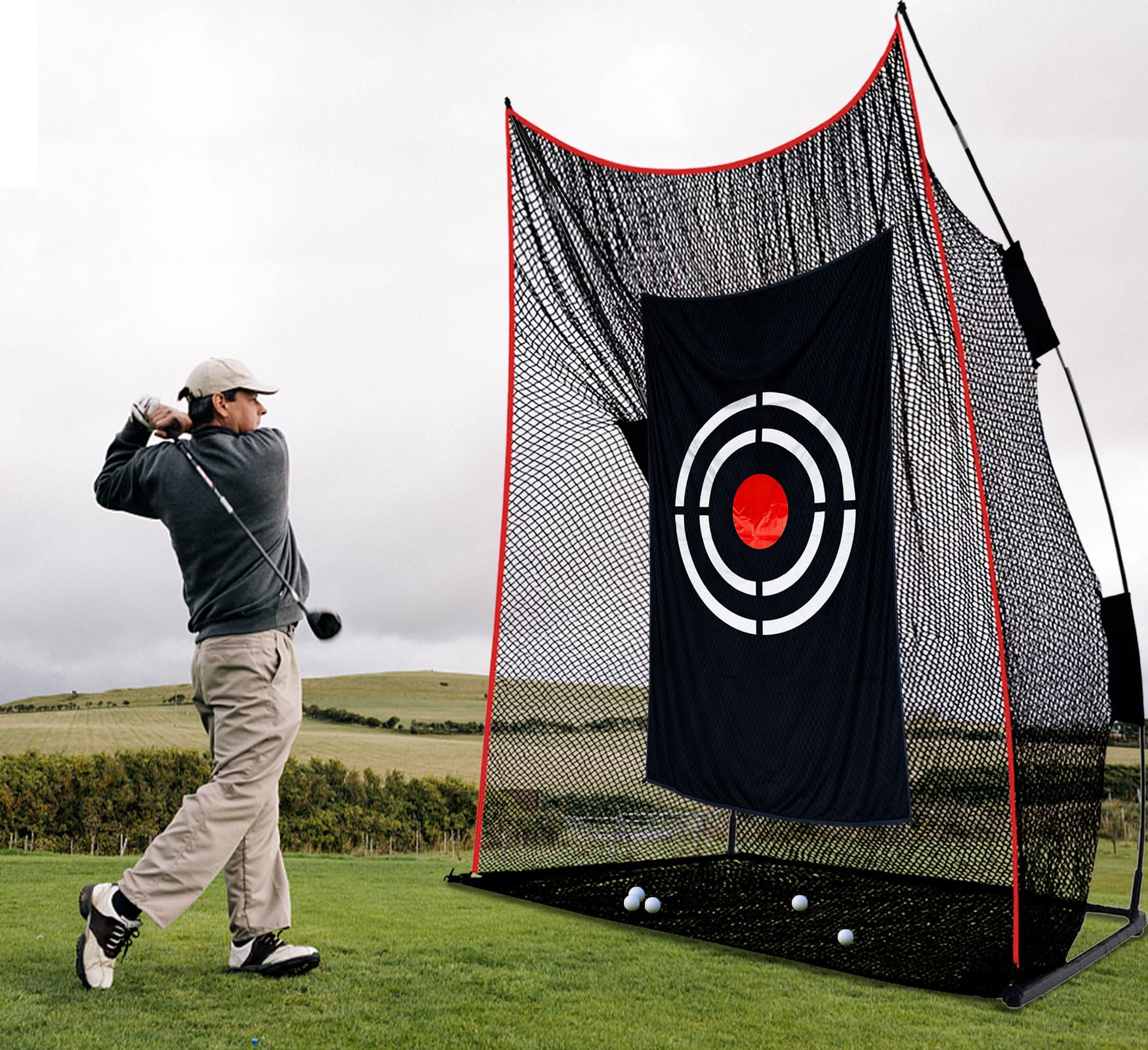 Golf Target Cloth Golf Target for Net Replacement Target Golf Hitting Net Target Golf Practice Target Golf Training Aids Indoor Outdoor 5X6FT Black