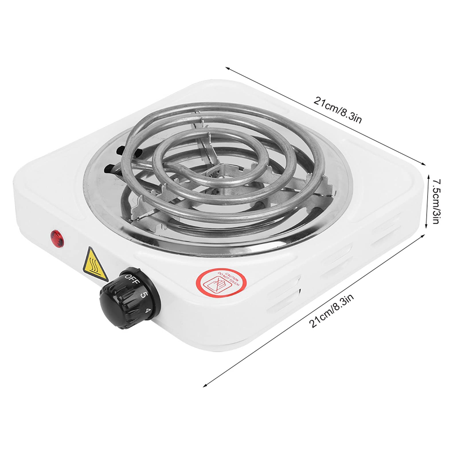 Electric Single Burner, 1000W Portable Electric Coil Hot Plate, Adjustable Temperature Single Electirc Cooktop with Power Indicator Lights for Dorm Office Home, Compatible with All Cookware