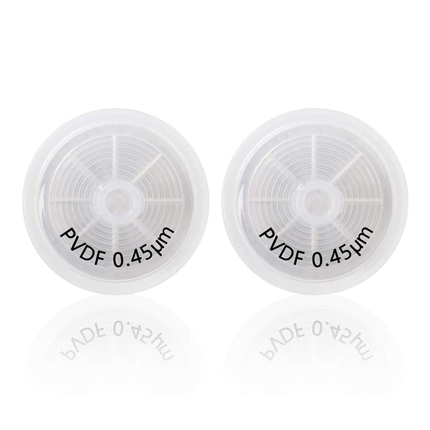 Syringe Filters PVDF Membrane Diameter 25mm Pore Size 0.45μm for Biological Filtration by Allpure Biotechnology (PVDF, Pack of 100)