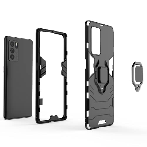 QiongNi Case for Oppo Reno 6 Pro 5G Case Cover,Magnetic Car Mount Bracket Shell Case for Oppo Reno 6 Pro 5G PEPM00 Case Blue