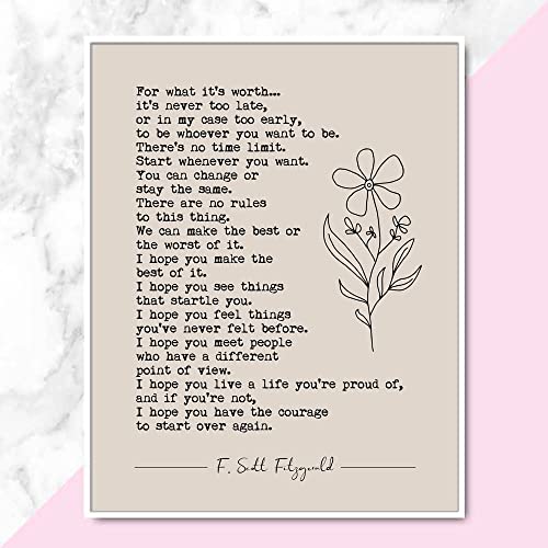 For What It's Worth Wall Art, Book Page Quote, Literature Prints, Book Quotes, Minimalist Dorm Decor, Boho Quote Print, Unframed (11X14 INCH)