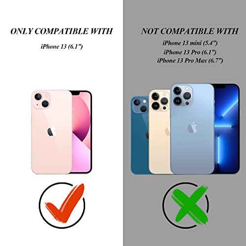Qireoky for iPhone 13 Case,iPhone 13 Phone Case with Stand Heavy Duty Protective Anti-dust Port Cover Non-Slip Multi Layers 3 in 1 Bumper Shockproof Case for iPhone 13(Purple)