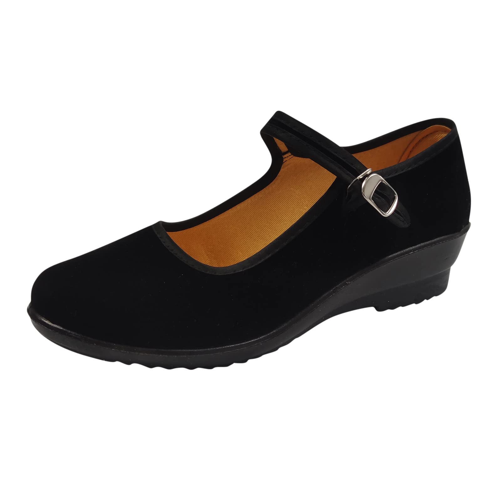 Gyouanime Non-Slip Heeled Sandals Women Wide Width Shoes Casual Comfy 2022 Wedge Platform Service Working Shoes