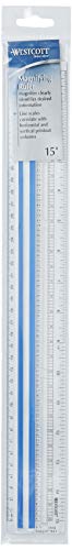 Westcott 40711 Clear Data Processing Magnifying Ruler, 15 In