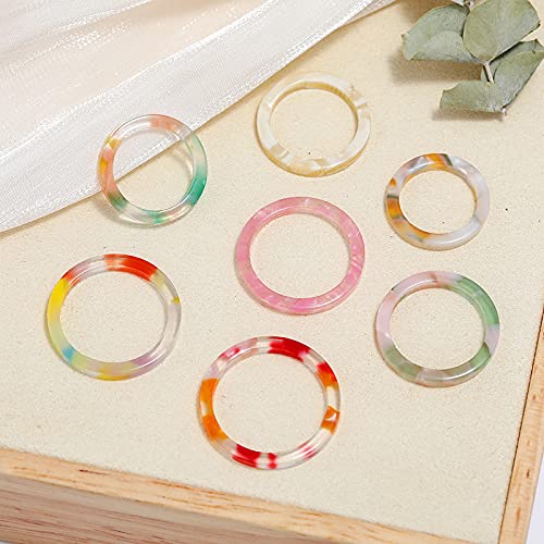 Grhose Resin Chunky Rings Set for Women Girls Acrylic Resin Rings Cute Trendy Rings Plastic Resin Stackable Ring sets
