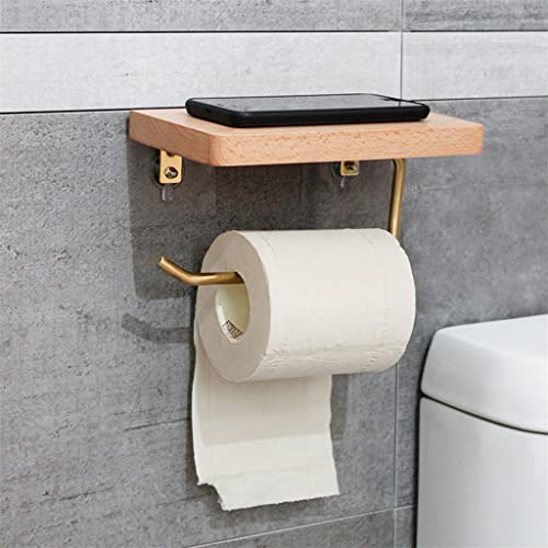 JIAMEI Towel Rack Solid Brass Tissue Paper Storage Holder Punch-Free Bath Toilet Roll Paper Rack Organizer