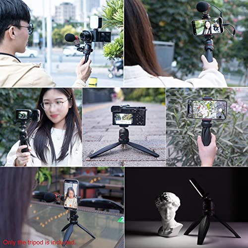 GZQDX Tabletop Mini Camera Tripod for Phone Stand 1/4 Inch Screw 1.5kg Load Capacity for DSLR Action Camera Live Streaming (Color : Black)