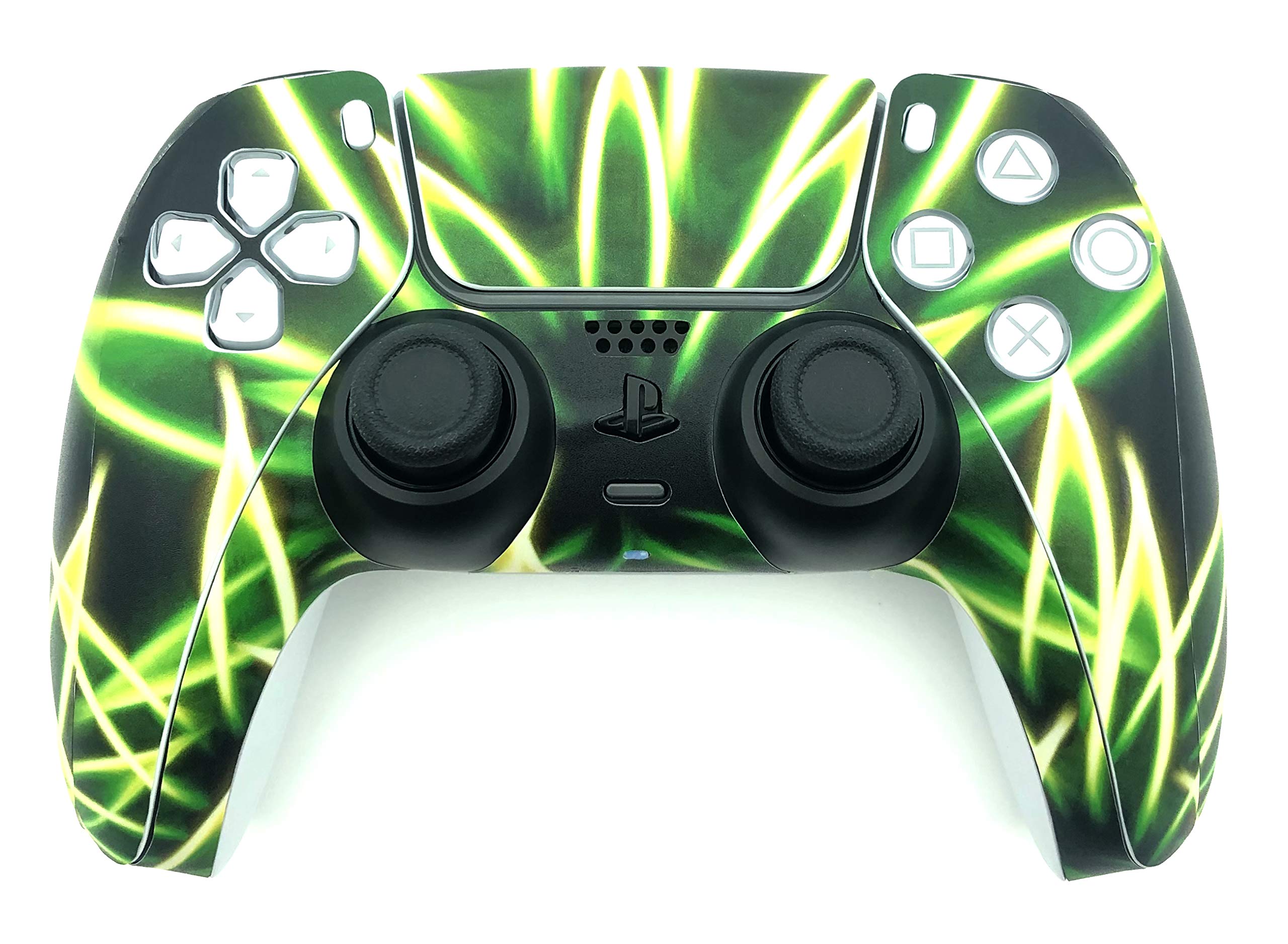 Gebaisi PS5 Controller Skin Sticker for Playstation 5 Cover Wrap Decal Fluorescence Weeds