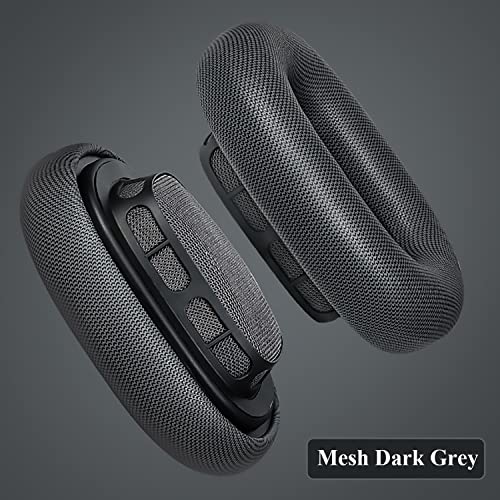 Replacement Ear Pads for AirPods Max Headphone Breathable Mesh Fabric Earpads Covers Easy to Install with Magnet Ear Pads Earmuff Repair Part(Dark Grey)