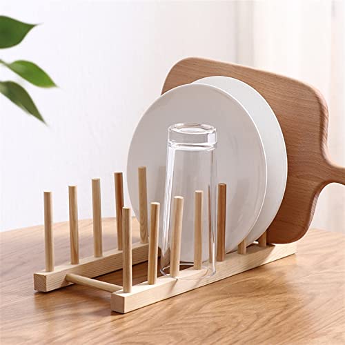 EXECAB Dish Rack Multi-Levels Wooden Dish Drain Rack Kitchen Lid Holder Organizer Domestic Drying Shelf Pan Cupboard Display Sink Stand Drainer