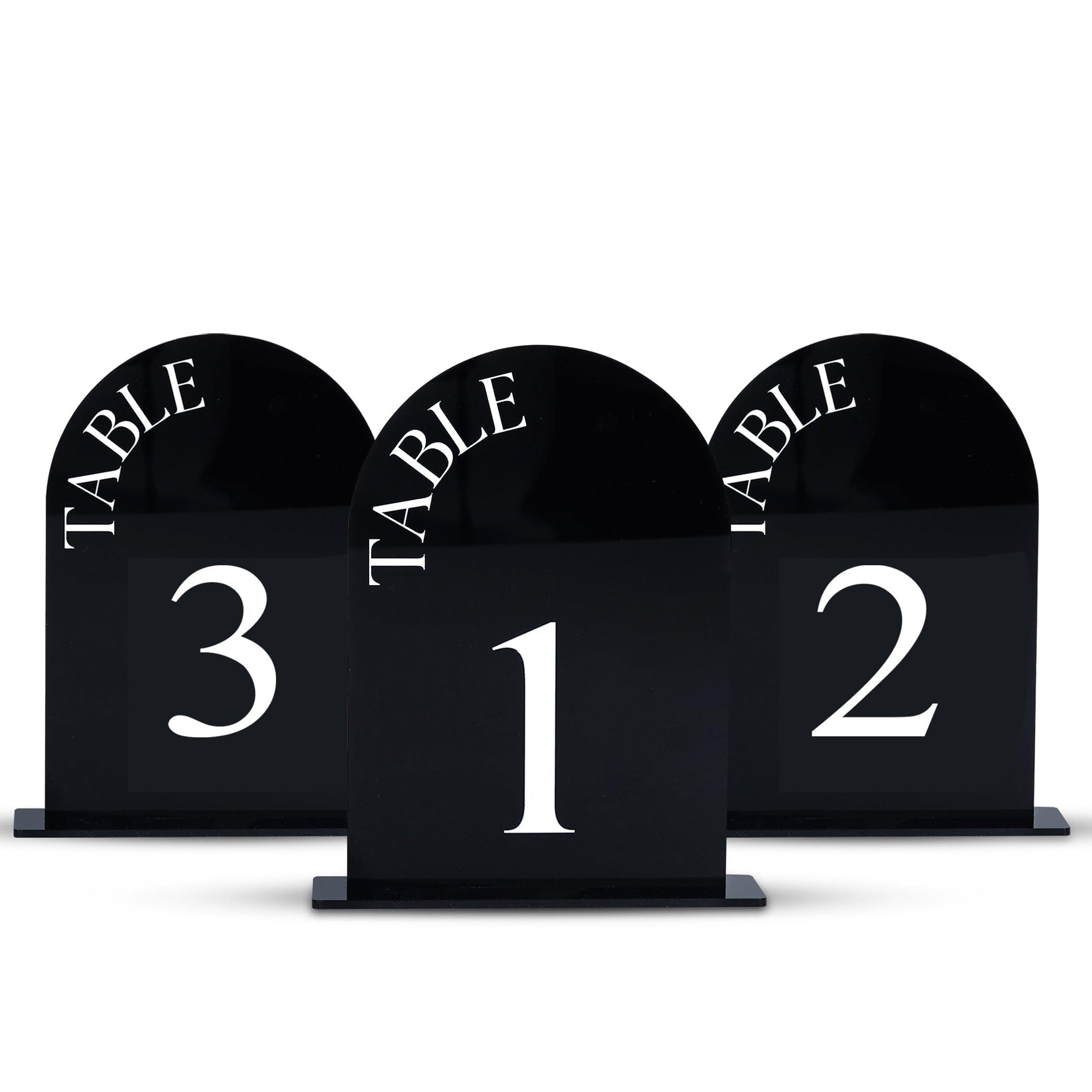 Table Numbers- Wedding Table Numbers (5β x 7β) Table Numbers 1-15 w/stands- Double-Sided Acrylic Table Numbers- Perfect Table Numbers for Wedding Reception-Black Table Numbers-Wedding Centerpieces