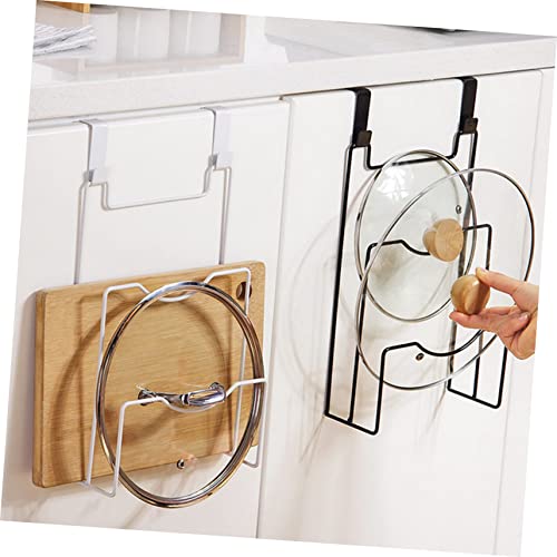 YARNOW Kitchen Cabinet Door Lid Holder Cutting Board Holder Stand Pan Lid Holder Metal Brackets Pans Organizer Rack Wall Mounted Lid Rack Pot Lids Holder Pot Lid Holder for Kitchen Iron
