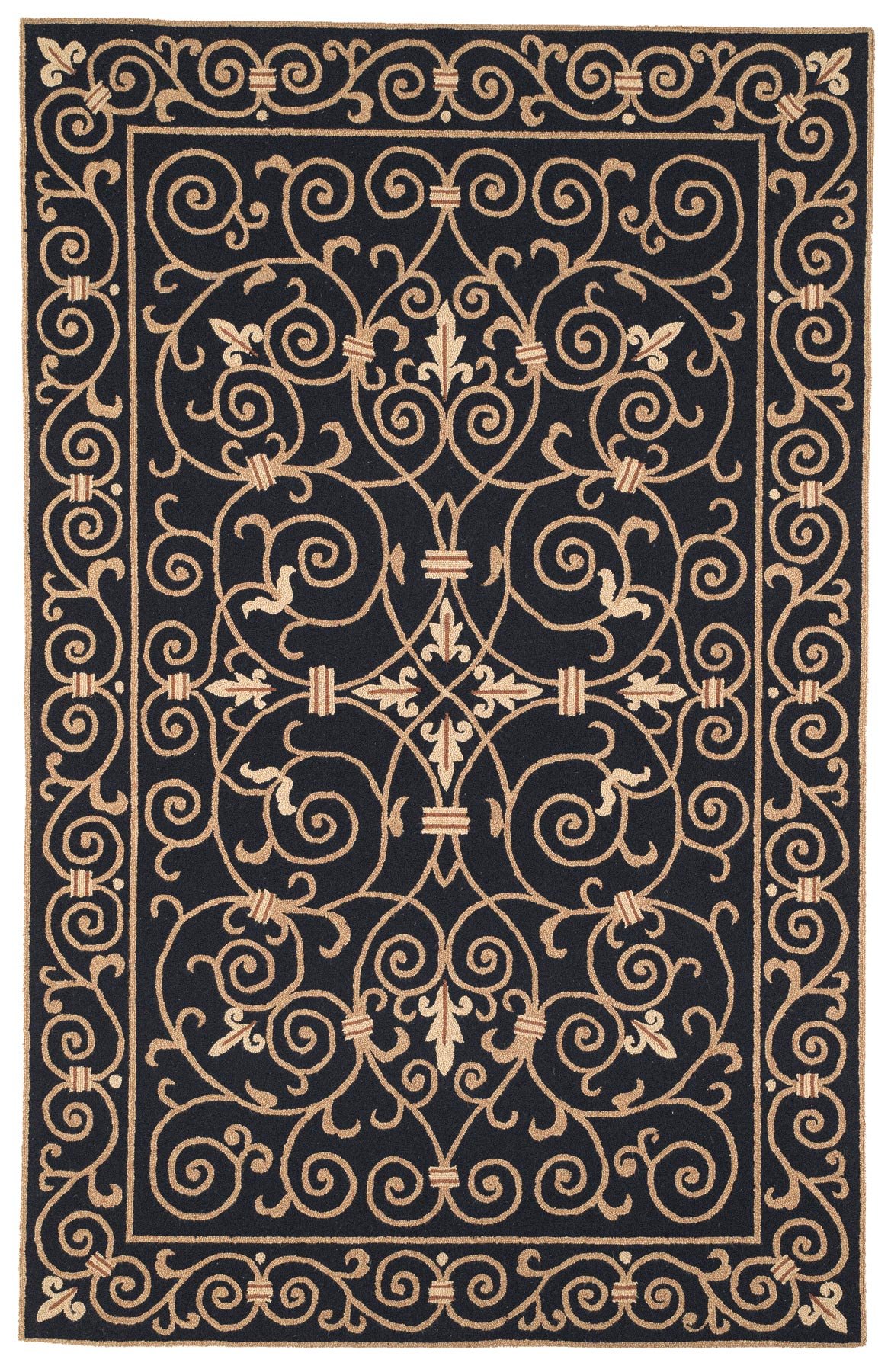 SAFAVIEH Chelsea Collection Area Rug - 4'6" x 6'6" Oval, Black, Hand-Hooked French Country Wool, Ideal for High Traffic Areas in Living Room, Bedroom (HK11A)