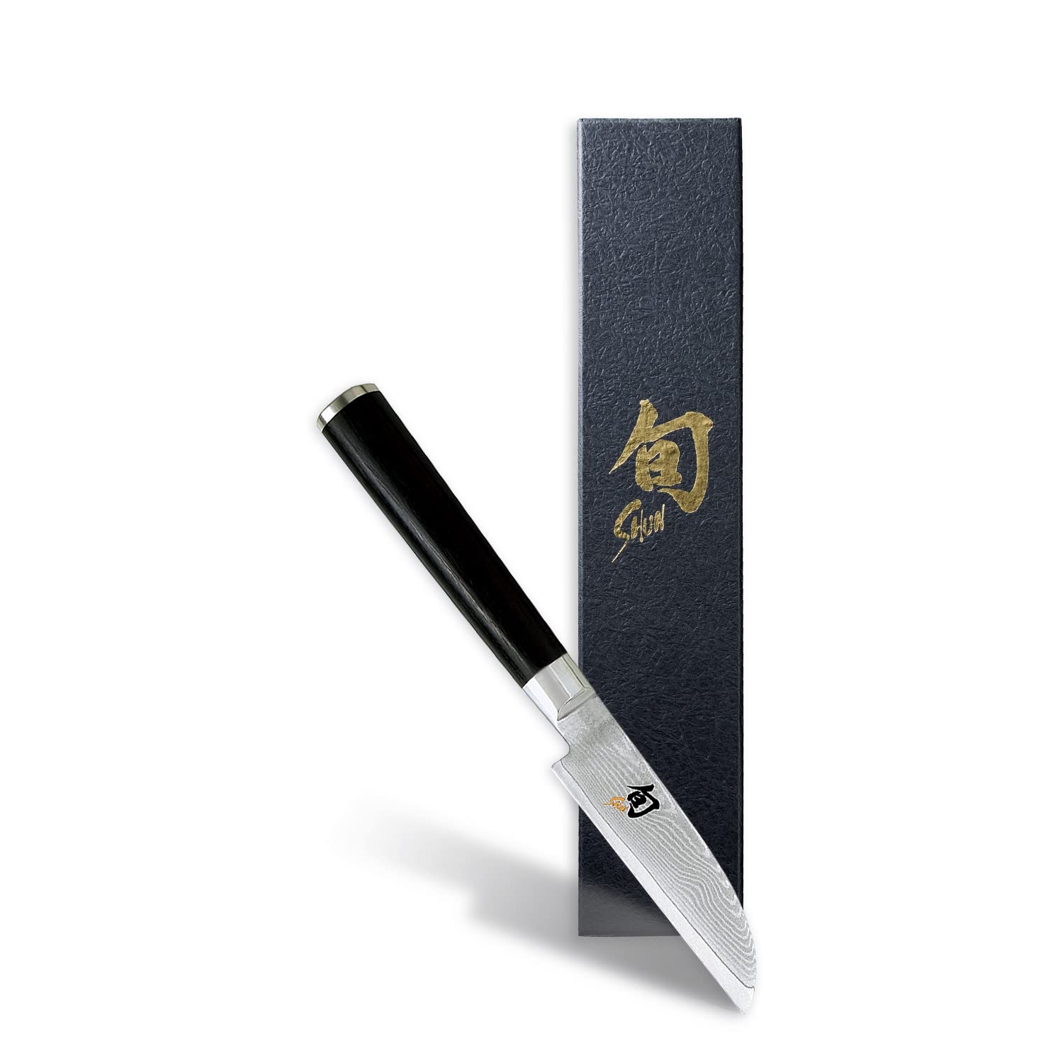 Shun Classic Straight Vegetable Knife, 3.5 inch VG-MAX Steel Blade, Handcrafted in Japan, DM0714