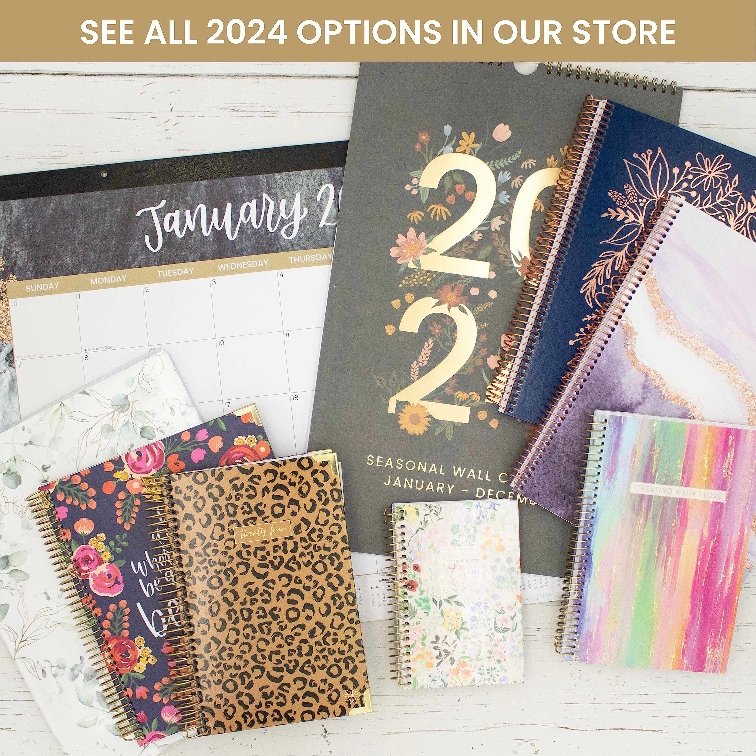 HARDCOVER bloom daily planners 2024 (8.5" x 11") Calendar Year Day Planner (January 2024 - December 2024) - Passion/Goal Organizer - Monthly & Weekly Inspirational Agenda Book - Eucalyptus