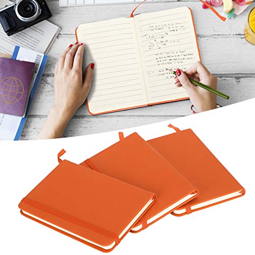 Hardcover Notepad, Artificial Pu Leather Notebook, Comfortable for Office Notes Writing Diary(orange)