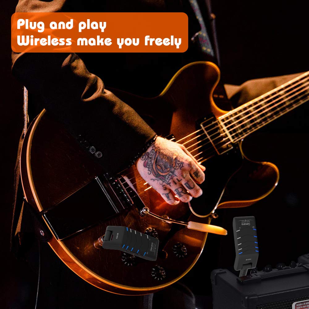 Getaria Wireless Guitar System Wireless Guitar Transmitter and Receiver 5 Channels Electric Guitar Bass