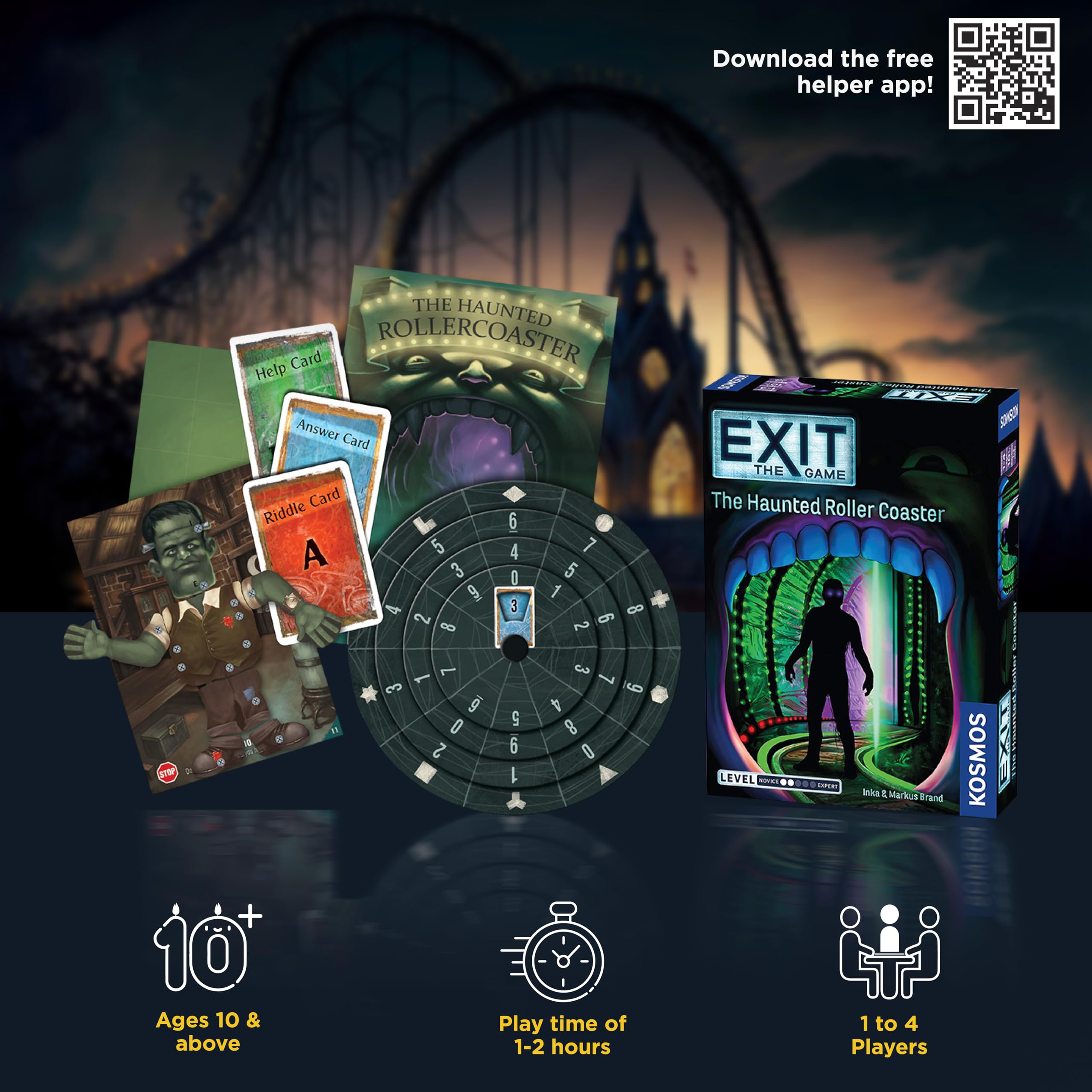 Exit: The Haunted Roller Coaster | Exit: The Game - A Kosmos Game from Thames & Kosmos | Family-Friendly, Card-Based at-Home Escape Room Experience for 1 to 4 Players, Ages 10+