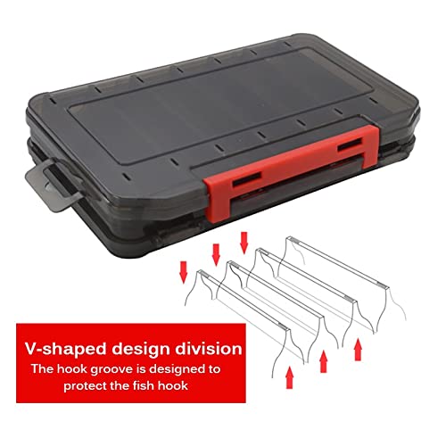 Fishing Box Compartments Fishing Accessories Lure Hook Boxes Storage Double Sided High Strength Fishing Tackle Box (S)