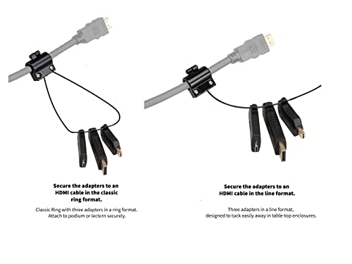LibertyAV HDMI Adapter Ring with DisplayPort, Mini DP & USB-C adapters Provide Device connectivity by DigitaLinx for Conference Rooms. PC, Laptop, iPad, MacBook Pro, Galaxy, Chromebook.