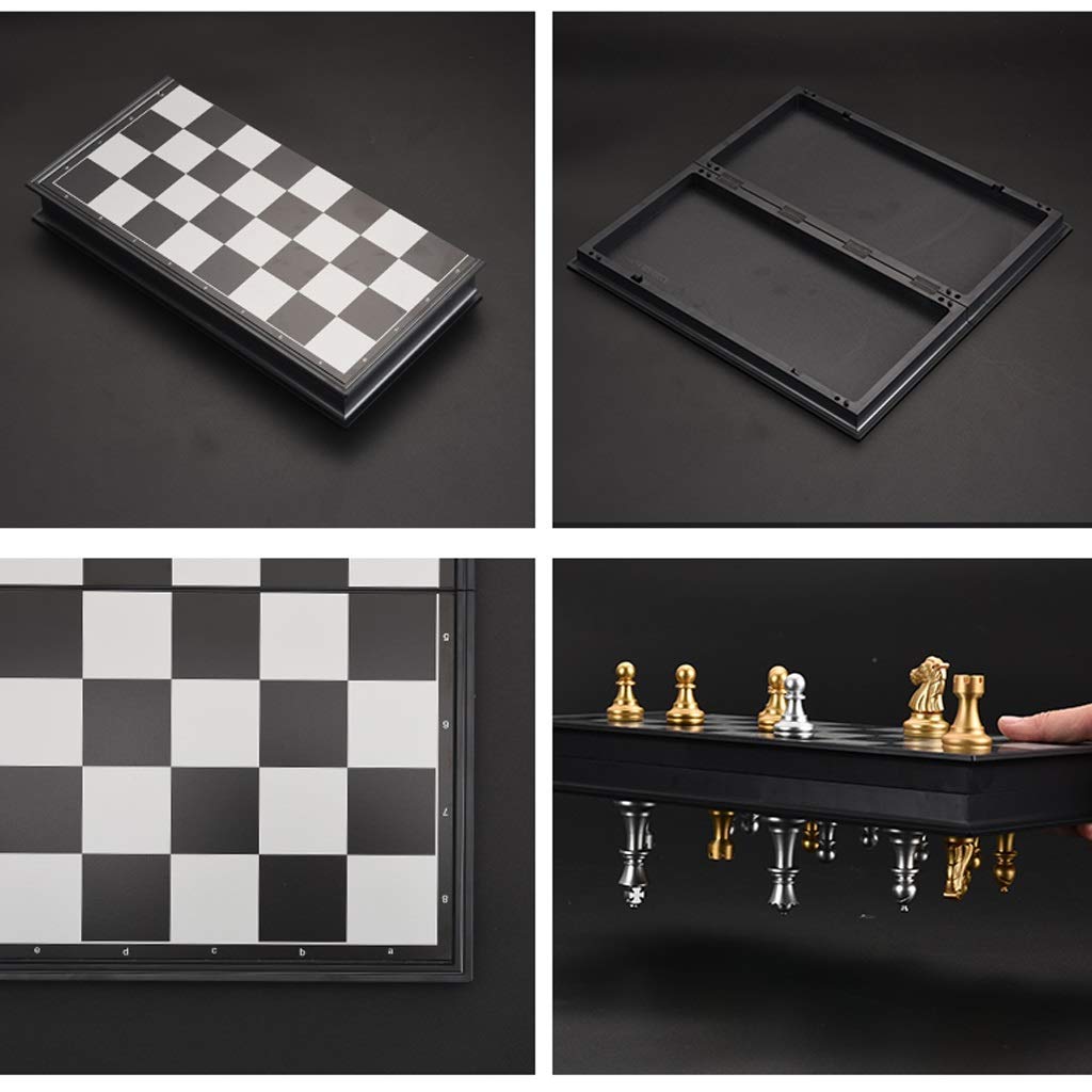 GOOFFY Chess 18.5 Inches Large Chess Magnetic Travel Chess Set with Folding Chess Board, Chess Plastic Portable Folding Chess Board, Travel Chess Board Game Sets, Chess Rules Game for Adults Kids ches