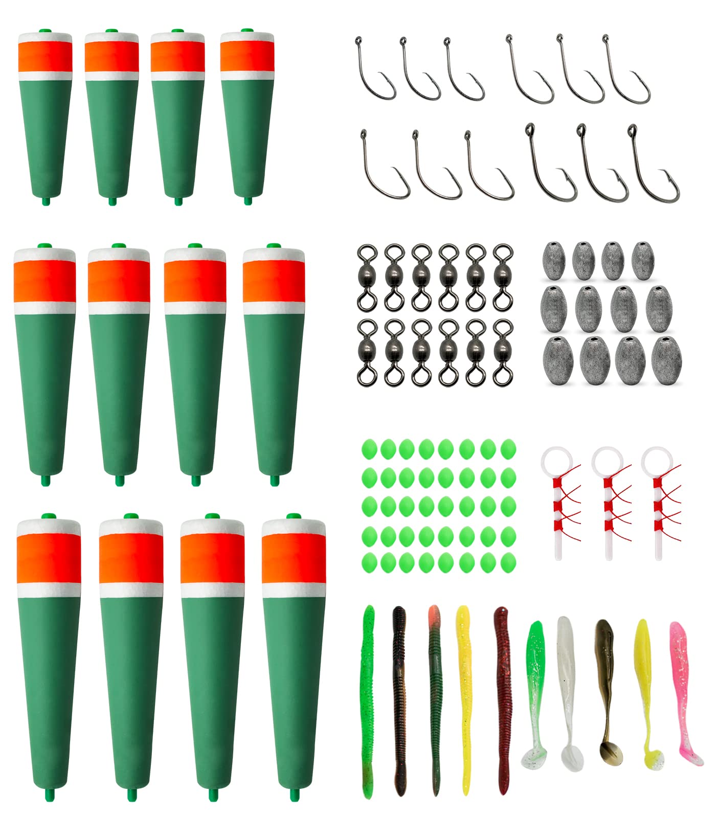 Fishing Floats Rig Set Fish Sliders Kit 3" 4" 5" Slip Popping Cork Bobbers Fishing Gear Tackle