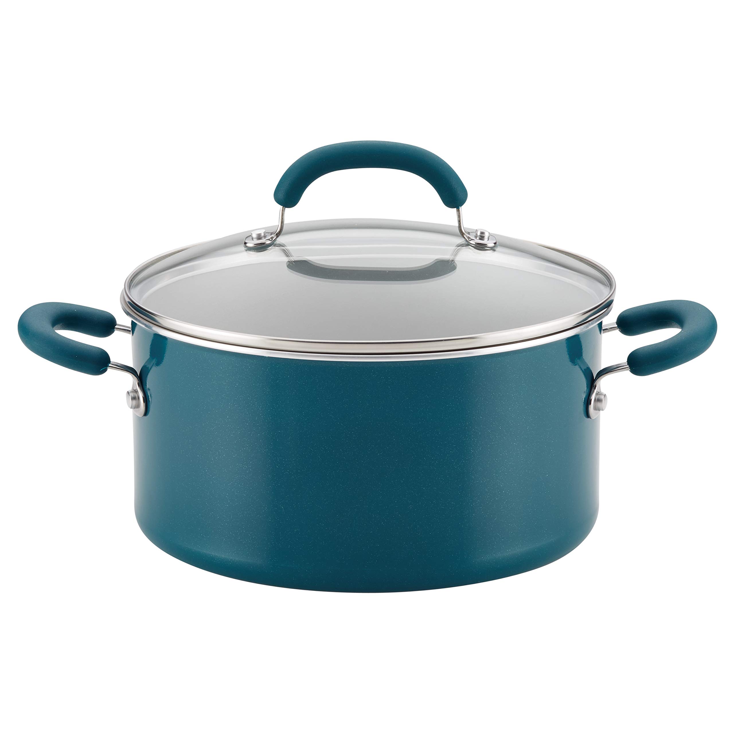 Rachael Ray Create Delicious Nonstick Stock Pot/Stockpot with Lid - 6 Quart, Blue