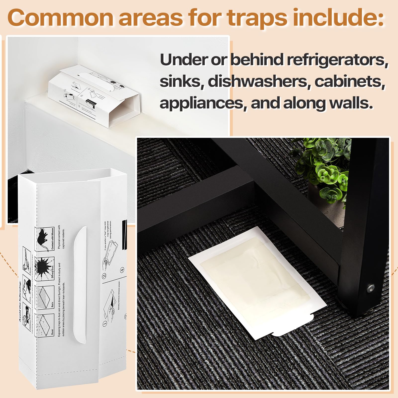 Qualirey 24 Pcs Mouse Traps Indoor for Home, Glue Traps Sticky Adhesive Easy to Use Safe Glue Boards Trap for Mouse Insects Bugs Rats Rodents, 8.7 x 5.3 Inch